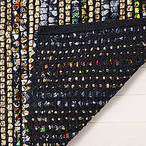 SAFAVIEH Cape Cod Collection Runner Rug - 2'3" x 12', Blue & Multi, Handmade Flat Weave Braided Stripe Cotton & Jute, Ideal for High Traffic Areas in Living Room, Bedroom (CAP361A)