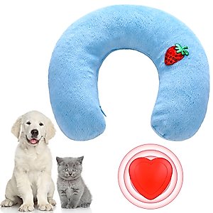 SilTriangle Dog Heartbeat Toy, Plush PET Essential for Small Breeds, Calming Aid, Mental Health, Lightweight, Portable, Blue, PP Cotton