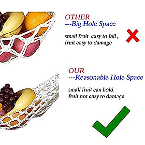 BUBOORON Large Macrame Fruit Hammock Under Cabinet,Veggie Banana Hammock Hanging Fruit Basket,Saves Counter Space for Kitchen Boat Rv Camper (nature)