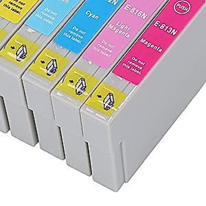 Hilitand Printing Ink Cartridge Ink Cartridge BK C M Y LC LM 6 Colors Printing Accessory Part for Photo Paper Document (T0811N/T0812N/T0813N/T0814N/T0815N/T0816N)