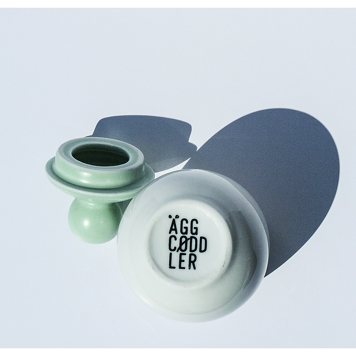 AggCoddler - Porcelain & Silicone Egg Cooker - Easily Cook Eggs with Toppings & Mix-Ins - Microwave & Dishwasher Safe - Steam, Poach, Boil Eggs - Displays Well in Kitchen (Green - Gullvie)…