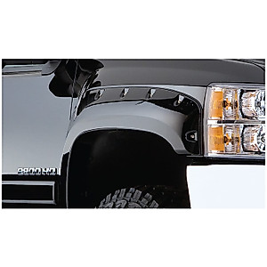 Bushwacker Cutout Pocket/Rivet Style Front Fender Flares | 2-Piece Set, Black, Smooth Finish | 40097-02 | Fits 2007-2013 Chevrolet Silverado 1500; 2007-2014 Silverado 2500 HD, 3500 HD