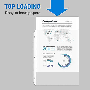 Sooez Sheet Protectors, 8.5 x 11 Inches Clear Page Protectors for 3 Ring Binder Medium Weight Plastic Sleeves for Binders, Top Loading Paper Protector Acid Free Letter Size, 50 Pack