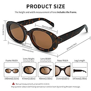 Zeelool Retro Oval Sunglasses for Women Polarized UV400 Protection 90s Sunglasses Vintage Shades