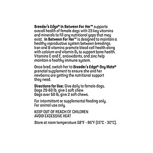 Revival Animal Health Breeder's Edge in Between for Her, Female Multivitamin for Med/Lg Dog- 90 ct