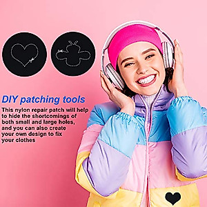 Boao Repair Patches for Jackets Down Nylon Repair Tape Self Adhesive Waterproof Set with 8 Sizes Heat Resistant Patch for Jacket Outerwear Air Mattress Inflatables Tents