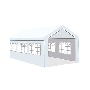10'x20' Heavy Duty Carport Gazebo, Canopy Garage, Car Shelter with Windows