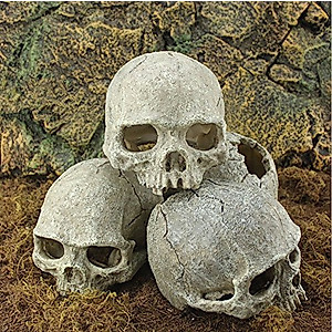 Hewnda Aquarium Decor Resin Artificial Head Skeleton Decoration - Aquarium Otaru Aquarium Decorative Cave Landscape Pet Reptile House