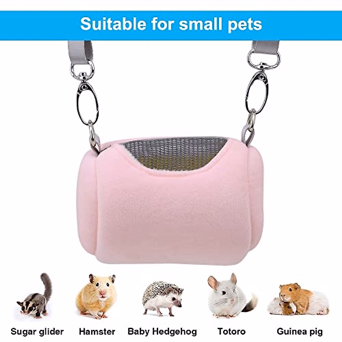 DONGKER Hamster Carrier Bag,Breathable Cylinder Small Animal Warm Outdoor Handbag with Adjustable Strap for Hamster Hedgehog Squirrel