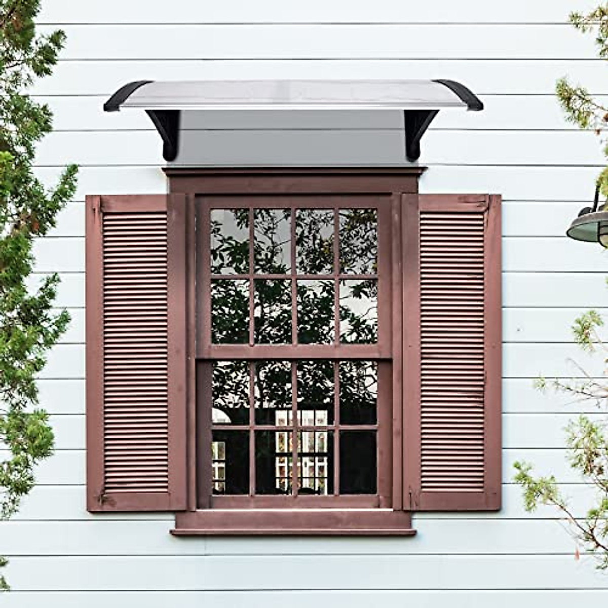 Window Awning Door Canopy, Modern Polycarbonate Front Door Canopy, Patio Awning Canopy Window Door Cover for Rain Snow Sunlight Protection Hollow Sheet