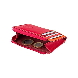 Visconti RB110 Phi Phi Womens Leather Slim ID Credit Card Holder Wallet/Purse (Red Multi)