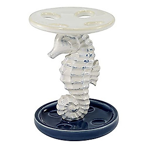 Avanti Linens - Bathroom Set, 4-Piece Countertop Accessories, Ocean Inspired Resin Bathroom Decor (Batik Coastal Collection)