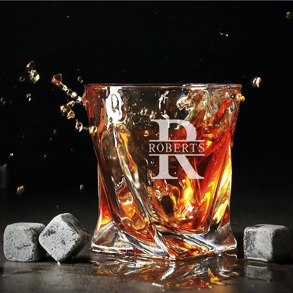 Personalized Twist Whiskey Glasses Set (Custom Product)