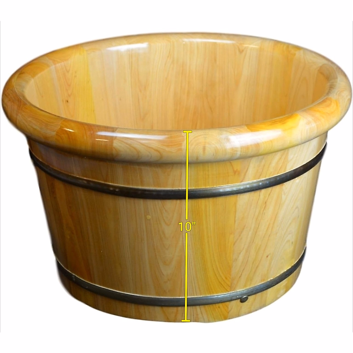 Solid Cedar Wood Foot Basin Tub Bucket for Foot Bath, Massage, Spa, Sauna, Soak, 16"