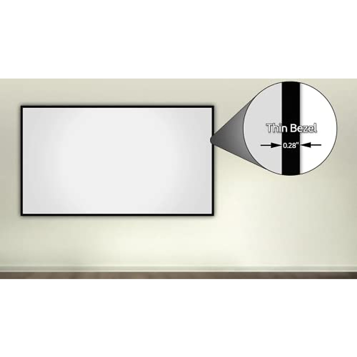 Silver Ticket Products S7 Series 6 Piece Thin Bezel Home Theater Fixed Frame 4K/8K Ultra HD, HDTV, HDR & Active 3D Projection Screen, 16:9 Format, 100" Diagonal, UST Material S7-169100-UST