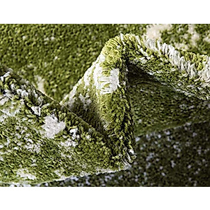 Unique Loom Bromley Collection Area Rug - Wells (3' Round, Green/ Ivory)