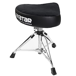 HXW Heavy Duty Drum Throne Seat for Adults, Height Adjustable and Rotatable, Cozy Motorcycle Style Stool Chair with Double Braced Anti-Slip Feet