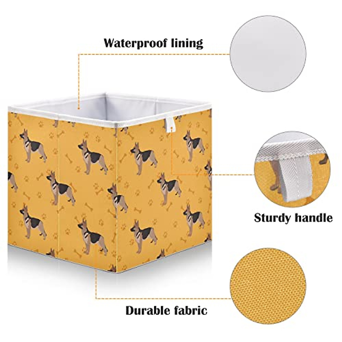Dogs Bones Foot Prints Storage Basket Storage Bin Rectangular Collapsible Nursery Hamper Large Toy Chest Organizer for Living Room Bedroom
