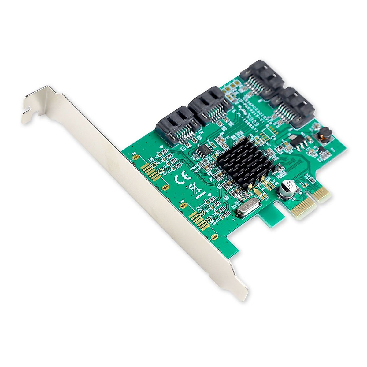 I/O Crest 4 Port SATA III PCI-e 2.0 x1 Controller Card Marvell 9215 Non-Raid with Low Profile Bracket SI-PEX40064