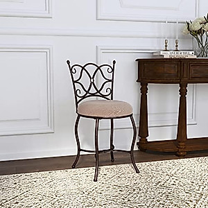 Hillsdale Furniture Vanity Stool Brody Metal, Rubbed Gray