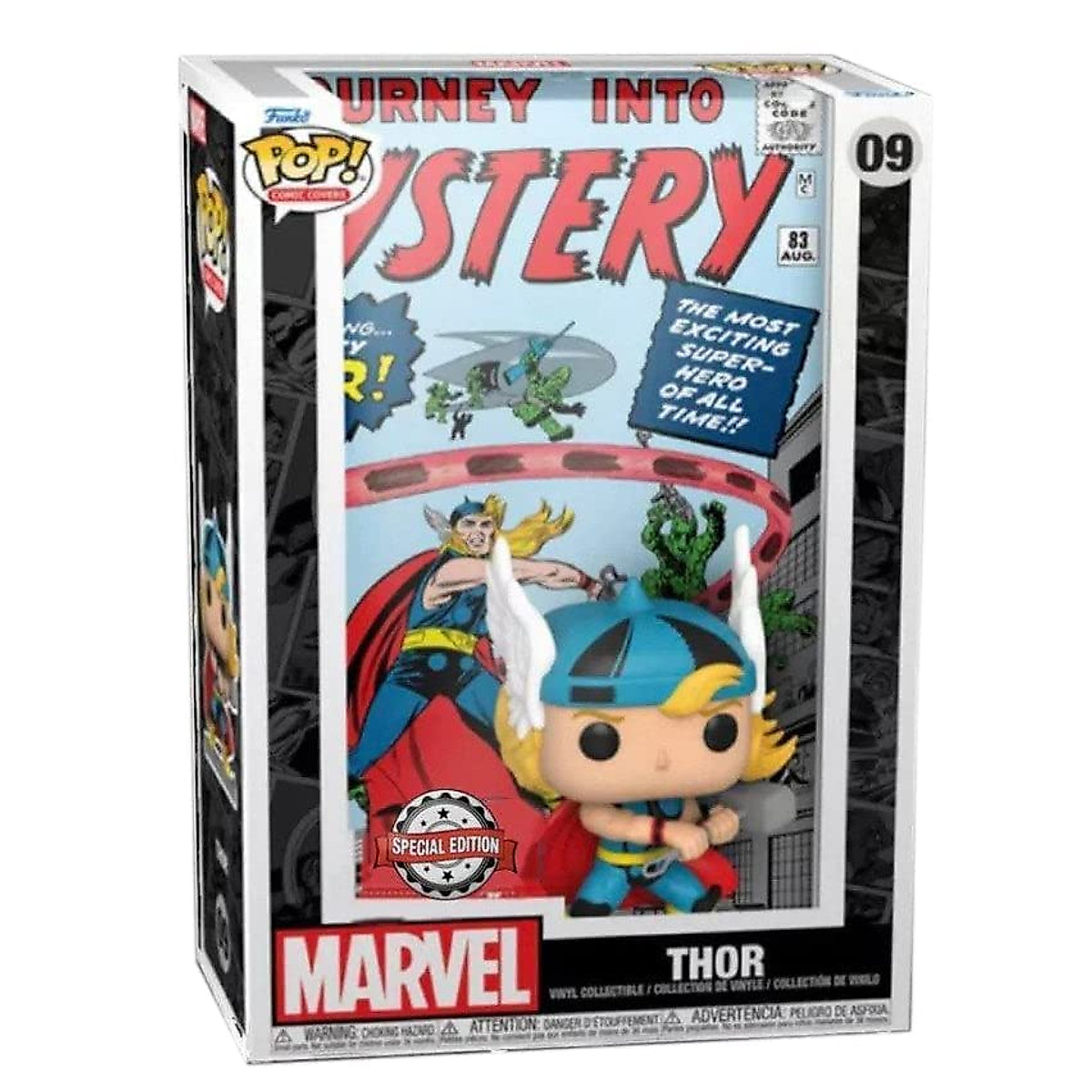 Funko The Amazing Spider-Man Black Suit Pop! in Comic Book Display Case - Limited Edition Exclusive (Mighty Thor Comic #08)