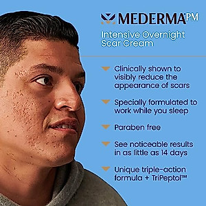 Mederma PM Intensive Overnight Scar Cream, Works with Skin's Nighttime Regenerative Activity, Clinically Shown to Make Scars Smaller and Less Visible, 1.7 Oz (48g)