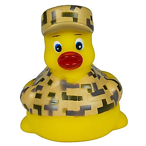 BGick Army Rubber Duck, New, US Army Camouflage Dressed Floater Toy Rubber Duck for Patriotic Theme, Pride & Might Expressed, Gift Showing US Military Might, Birthday Baby Shower General Gift& Might