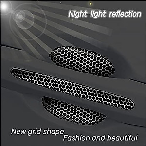 JULOPO Car Door Handle Door Cup Reflective Sticker car Door Protection to Prevent Scratches and collisions Both Protector and Decorate (8PCS Black)