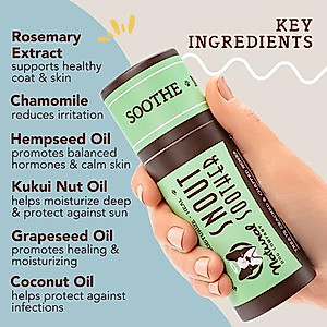 Natural Dog Company Snout Soother Dog Nose Balm, 2 oz. Stick, Dog Balm for Paws and Nose, Moisturizes & Soothes Dry Cracked Noses, Plant Based Nose Cream for Dogs