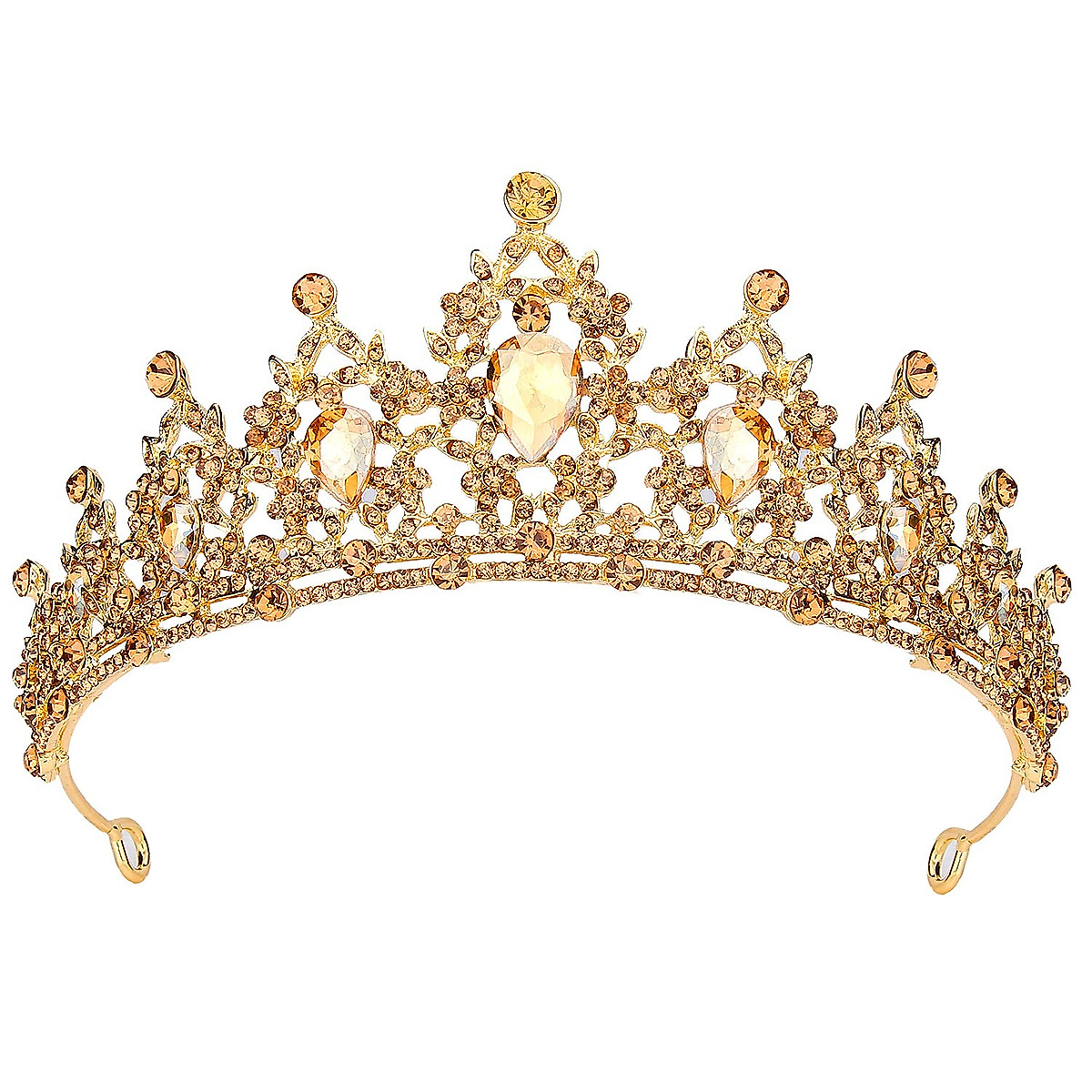 SuPoo Gold Crown Queen Crowns for Women Birthday Tiara Champagne Tiara for Women Rhinestone Headband Hair Accessories Gifts Princess Decoration for Wedding Party Prom Halloween Costume