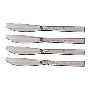 King International Stainless Steel Hammered Table Knife,Set of 12, 20 cm, Mirror Polish,Butter Knife, Cheese Knife,Dinner Knife,Dessert Knife,Bread Knife,Stainless Steel Table Knife Set of 12pcs