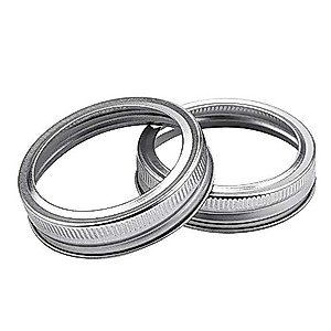 Tecmisse 40 Pieces Regular Mouth Mason Jar Replacement Rings, 70mm Silver Mason Storage Split-Type Lids Canning Jar Bands Leak Proof and Secure Mason Jar Caps