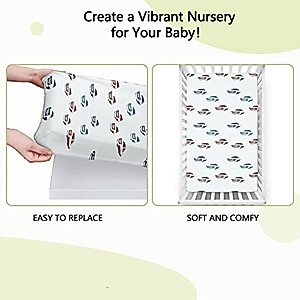 Cars Themed Fitted Crib Sheet,Standard Crib Mattress Fitted Sheet Ultra Soft Material-Baby Sheet for Boys Girls, 28“ x52“,Burgundy Brown Blue