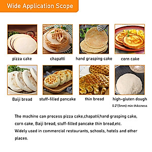 INTSUPERMAI Pizza Dough Press Machine Electric Pastry Machine 8.66" Diameter Commercial Pizza Dough Machine Tortilla Making Machine 120-240V