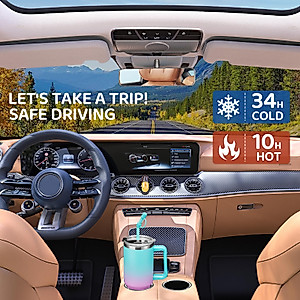 Tumbler with Lid and Straw 40oz Stainless Steel Hydro Tumblers with Protective Boot & Double Threaded Cap, Thermal Travel Coffee Mug Flask Keeps Cold-34 Hrs for Camping Office, Double Wall