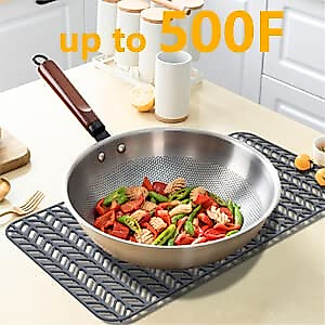 Silicone Sink Mat Protectors for Kitchen 26''x 14'' JOOKKI Kitchen Sink Protector Grid for Farmhouse Stainless Steel Accessory with Rear Drain