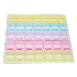 Galand Nail Decor Case Clear Nail Storage Box Jewelry Beads Container Bright Color