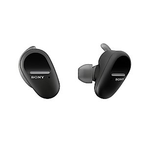 Sony WF-SP800N Truly Wireless Sports In-Ear Noise Canceling Headphones with Mic For Phone Call And Alexa Voice Control, Black (Renewed)