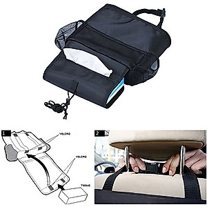 Baost Durable Car Back Seat Organizer Waterproof Seat Covers Car Seatback Multi-Pocket Travel Storage Pocket Cup Holder Toy Storage Bag Car Seat Attachable Storage Random