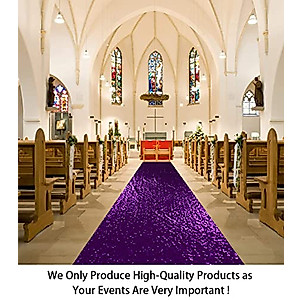 Purple Aisle Runner for Wedding 15FTx2FT Sequin Aisle Runner for Bride Glitter Sequin Fabric Aisle Runner for Wedding Ceremony Outside Royal Purple Carpet Aisle Runner for Party Graduation Birthday