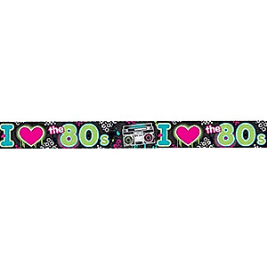 Amscan 80's Party Foil Banner, 25', Black