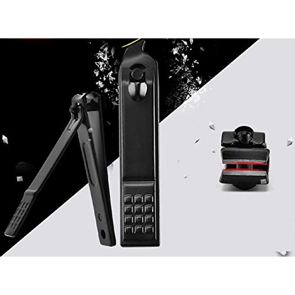 Nail Clipper Set Manicure Set Black Stainless Steel Fingernails & Toenails Clippers 7 pcs Nail clippers Pedicure Kit Nail Scissors Grooming Kit with Leather Travel Case (7 Black)