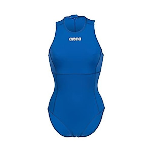 Arena Women's Standard Team Swimsuit Waterpolo Solid, Royal-White, 34
