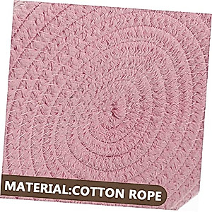 Cabilock Boho Decor Rope Rabbit Basket Snacks for Pink Cotton Rope Household Bohemian Decor