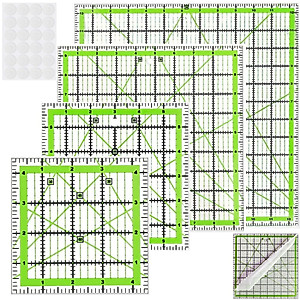 Quilting Rulers,4 Square Ruler Quilting Templates(4.5"X4.5", 6"X6", 9.5"X9.5", 12.5"X12.5"),Quilting Rulers Acrylic Rulers