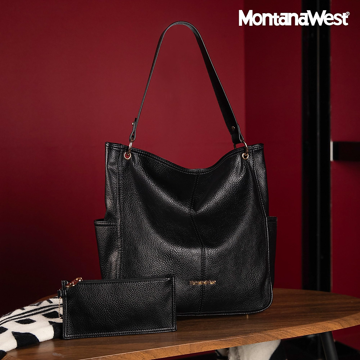 Montana West Concealed Carry Purses Handbags For Women Washed Leather Crossbody Bags Handgun Tote Satchel Hobo Bag Brown MBB-MWC-020BR