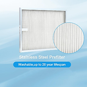 Replacement Filters Set Compatible with Nuwave OxyPure Models 47001, 47002, 47003, 47004 Air Puri-fier with 1pcs SS Pre-filter, 1pcs Ozone Removal Filter & 3pcs HEPA/Carbon Filters