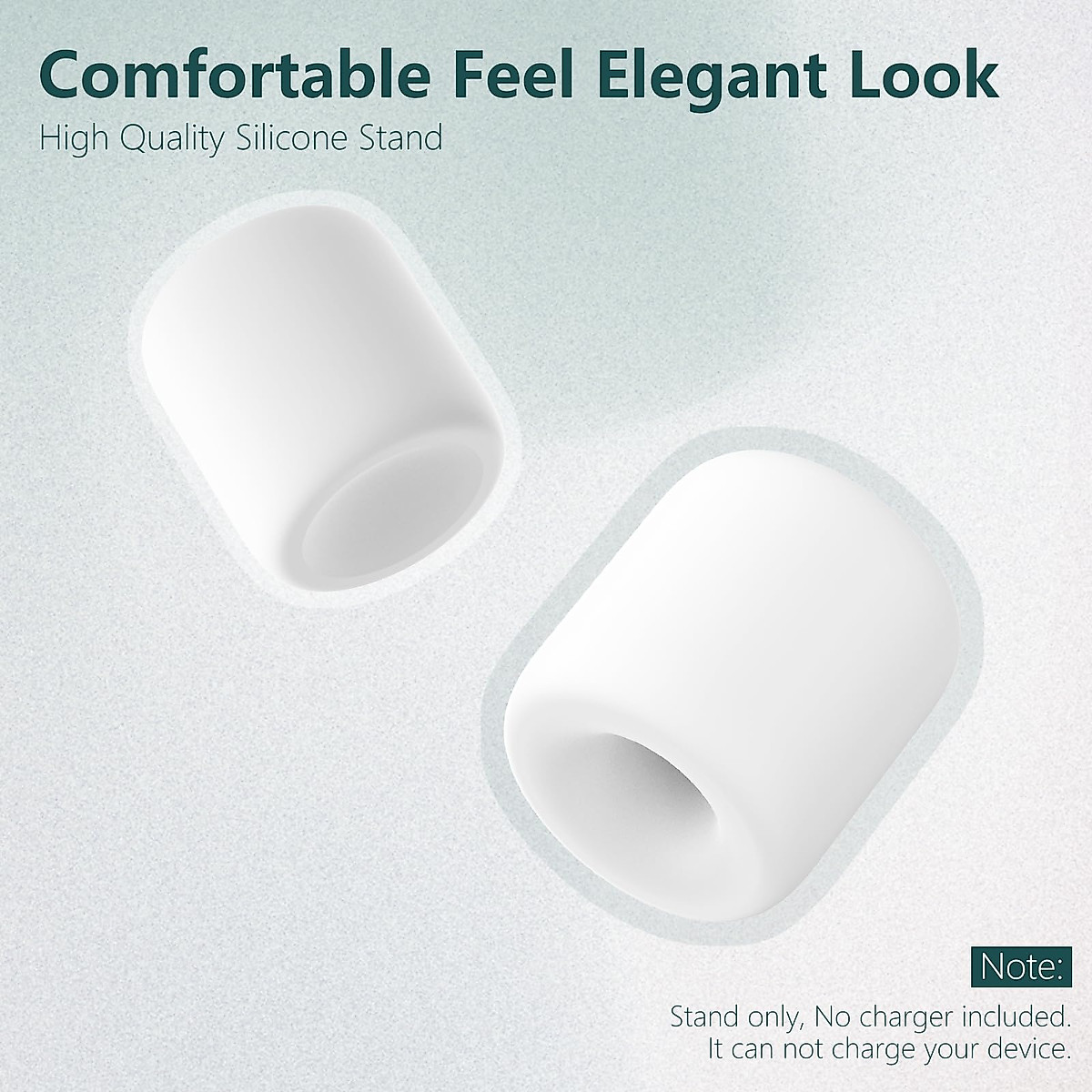 GeeRic Pencil Stand Compatible with Apple Pencil 1st, 2nd Generation, Elegant Holder with/Without Sleeve or Grip Durable Silicone Stand Tip Protection White