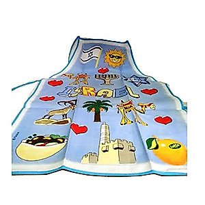 Judaica Place Apron Colorful with Israel Pictures