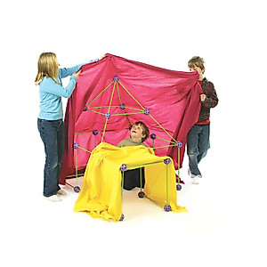 Crazy Forts! 69 Piece Buildable Indoor/Outdoor Play Fort Playset, DIY, Build Your Own, STEAM toy , Purple